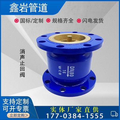 HC41X-16法兰消音止回阀 刚体立式单向逆止阀DN65 80 100 150 200