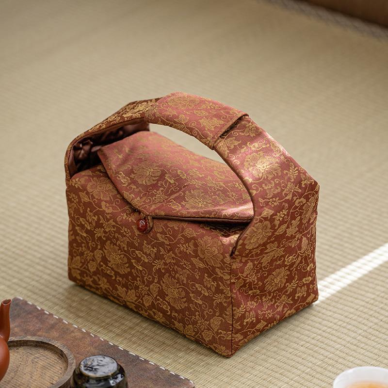20240819缠枝莲织锦茶具收纳包具户外行茶盖碗茶纳壶收盒茶布包茶