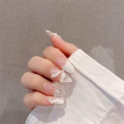 24pcs/1Set Detachable Long Coffin Fake Nails European