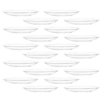 20 Pcs Clear Plastic Plates 7 Inch Round Fruit Salad Dish