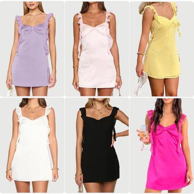 Dress Womens Ladies Chic Trendy Solid Sleeveless Party
