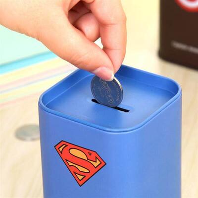 卡通存钱罐马口铁方形储蓄罐铁罐学生奖品 jar money box coins