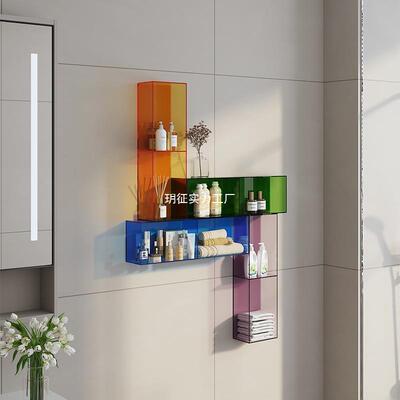 奢多层卫生间墙面置物架室子家用洗手间窄隔板浴收纳RPT架层轻板
