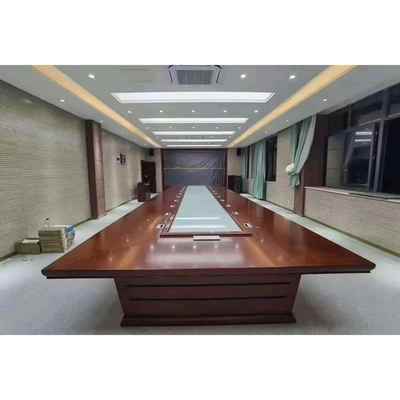 大型油漆会议桌政府开会桌实木长方形烤漆定制办公桌培训桌椅组合