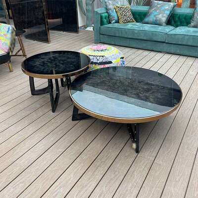 宾利BENTLEY 轻奢实木大小茶几圆形 后现代客厅高端茶台茶几