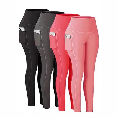 Women'S High-Waisted Yoga Trousers Featuring Pockets, Made