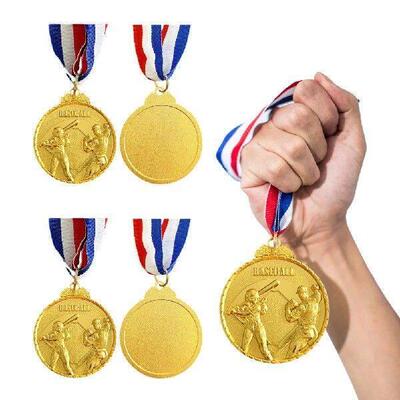 10Pcs Baseball Medals Sports Medals with Neck Ribbon