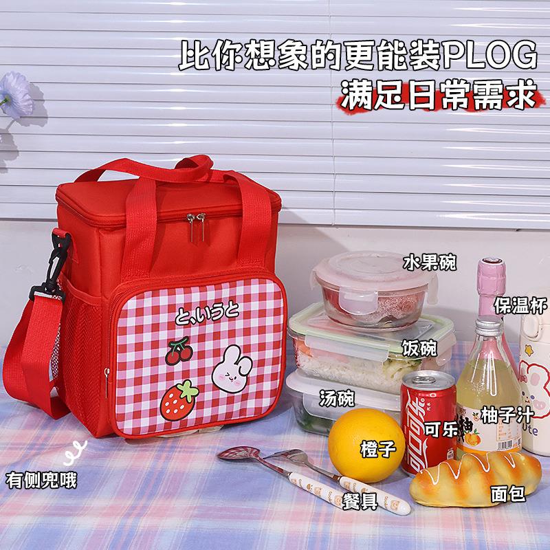 卡通饭盒袋保温袋铝箔加厚保温包手提背带便携便当包外出野餐包包
