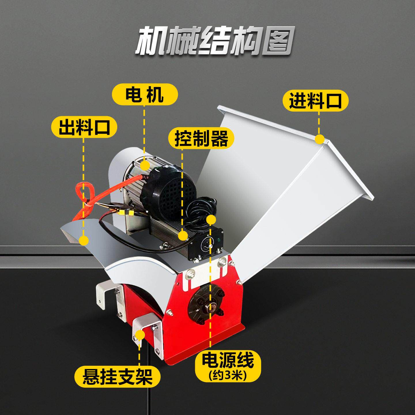 可携式铡草机小型家用秸秆树枝叶粉碎机三轮车碎草机家用养殖牛羊