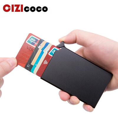 RFID Anti-theft Smart Wallet Thin ID Card Holder Unisex Auto