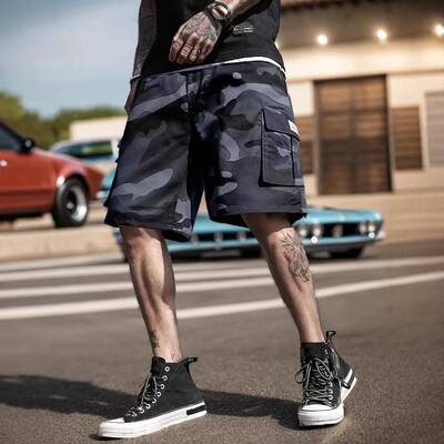 Mens Camouflage Cargo Shorts Two-Pack Military-Inspired
