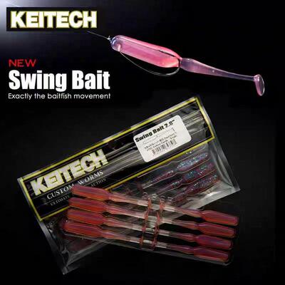 日本KEITECH新款进口精细T尾鱼swim bait高压清水微波动路亚软饵