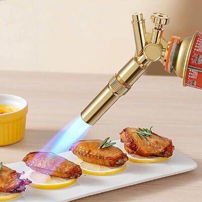 Butane Torch Brass with Adjustable Flame Kitchen Cooking
