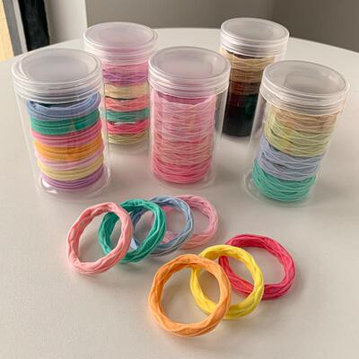 Wholesale set of 7 colorful gradient bottle-shaped hair ties