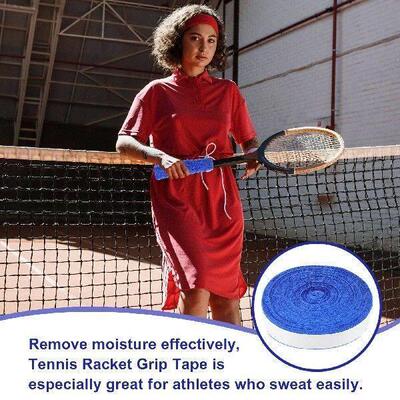 10M Fiber Tennis Badminton Racket Grip Tape Blue Sweat