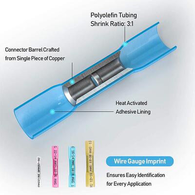 跨境货源 340pcs热缩端子 接线端子中间中接管端子套装
