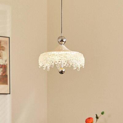 北欧装饰升降灯水罩餐厅法冰656山滴古复胡桃木色过道灯式触摸小