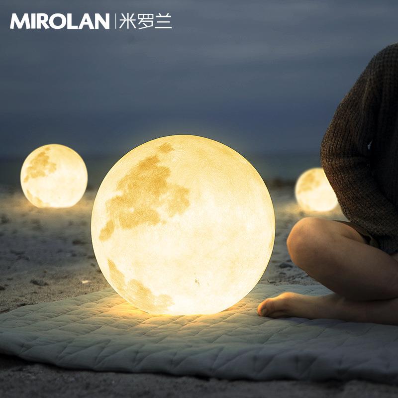 太阳能月球灯户外防水花园草坪装饰氛围灯坐地款充电树脂月亮灯