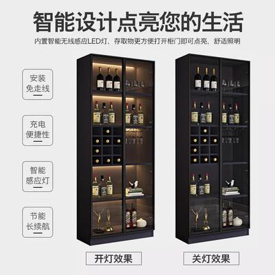 酒柜代简约柜轻奢玻璃门展示家用客SQS边厅靠墙储物柜现实木餐柜