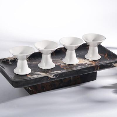 新轻中式奢摆件长店方形仿大理石托盘茶盘板房UBT酒会所样样板房