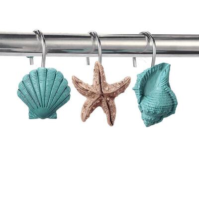 2026款R9339海外仓TEMU新款贝壳造型浴帘挂钩