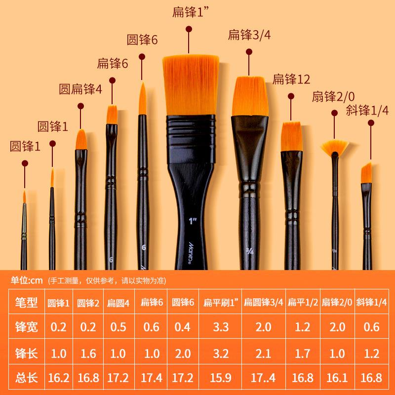 马利水粉笔套装美术绘画丙烯油画笔水彩刷子7彩绘6墙绘G1811