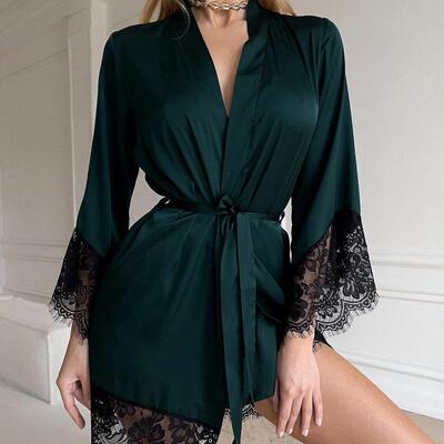 Lace long sleeved pajamas for home wear