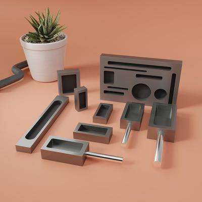 定制高纯石墨槽手柄石墨油槽熔炼金银槽打金首饰银元宝模具耐高温