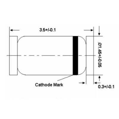 玻璃圆柱 0.5W 5.6V 稳压贴片二极管 ZMM5V6 LL-34 电子元器件