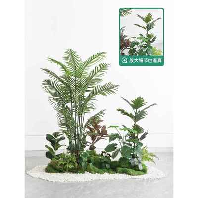 观仿真植物假仿绿植景造景树OSW假树装饰室内楼梯下拐角造景真组