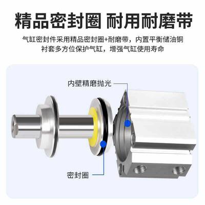 汽缸气钢薄型气缸SDA小型气动12X16X20X25X32X40X50X63X80X100BS