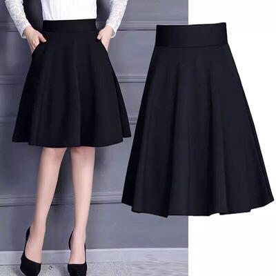 Women Elastic Waist Color Skirt Slimming Line Casual Summer