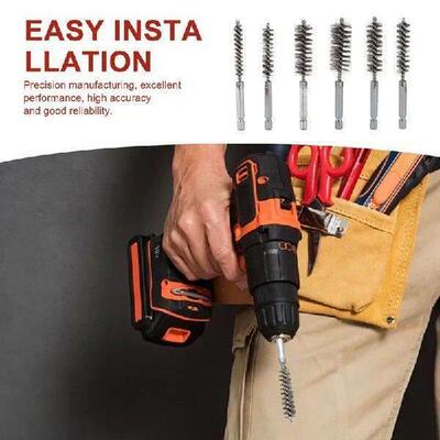 Promotion! Copper Pipe Cleaner Set For Power Drill, Tube