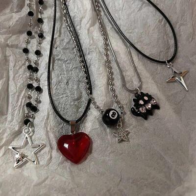 VintageLeather rope Star Pendant Necklace For Women Men Anti