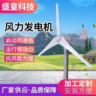 盛皇科技小型水平轴SH-A型500W600W24V48风力发电机 家用牧场