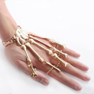 punk exaggerated skeleton ghost claw bracelet halloween 鬼爪