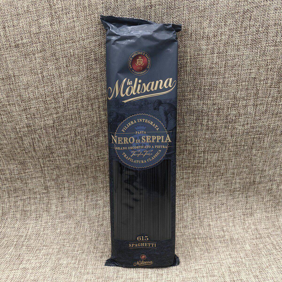 Molisana茉莉莎娜墨鱼汁意大利面615# 进口黑色直条低脂意粉500g