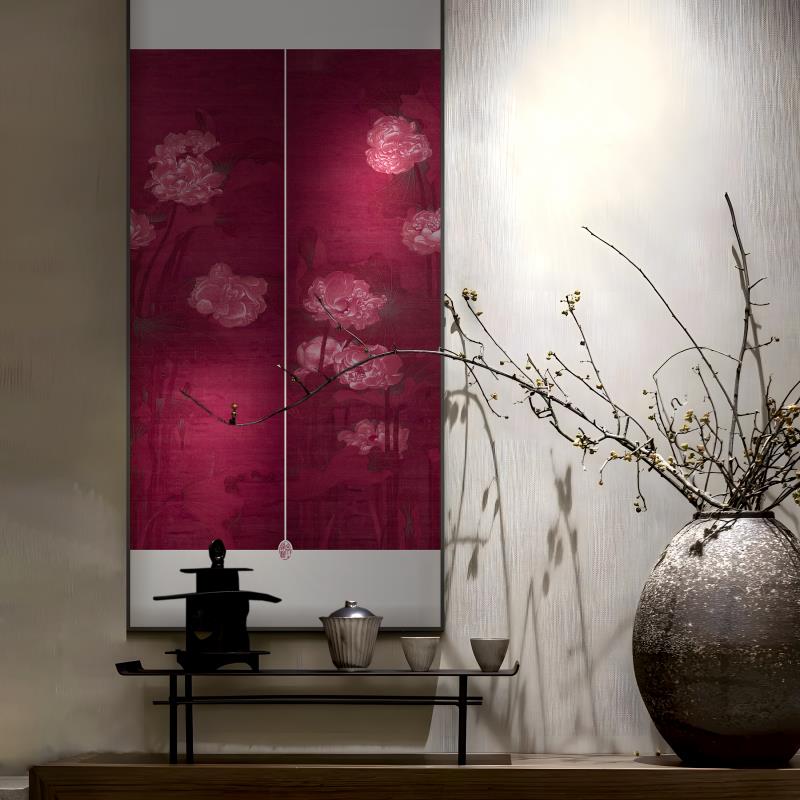 宋代美学高端金箔工艺画酒店民宿餐厅玄关竖幅壁画国风古典装饰画