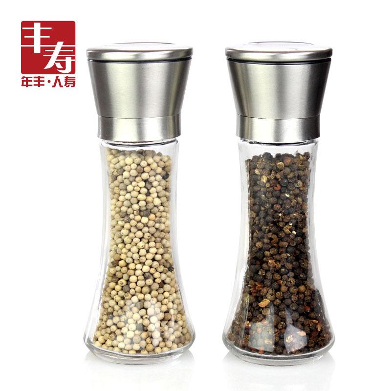 黑胡椒粉研磨器手动陶瓷芯胡椒花椒海盐研磨调料盒调味瓶罐家用