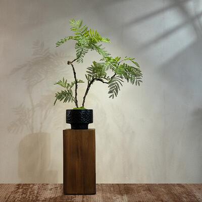 蓝花楹仿真绿植禅意桌面植物景玄关假花摆件盆景真