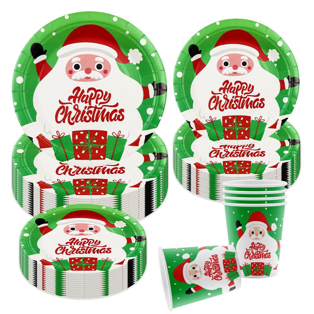 圣诞节派对装扮用品 Christmas Party Supplies Green Tableware