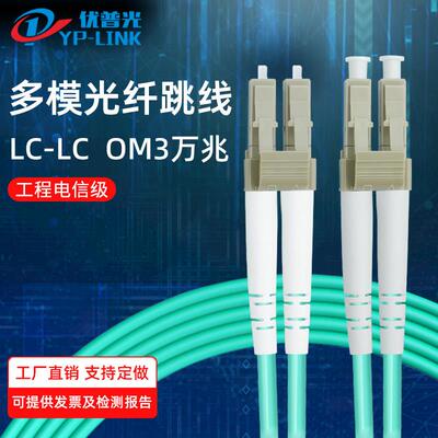电信级OM3万兆多模光纤跳线LCLC双芯SC-FC尾纤10M机房局域网布线