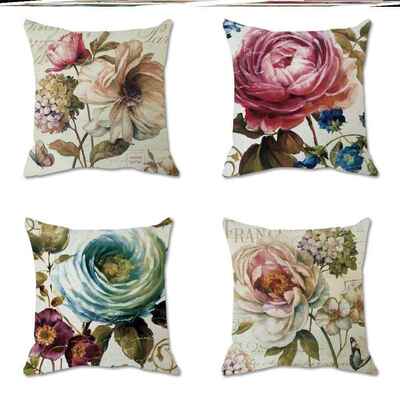 Flower Printing cushion cover Pillow case Home 抱枕套