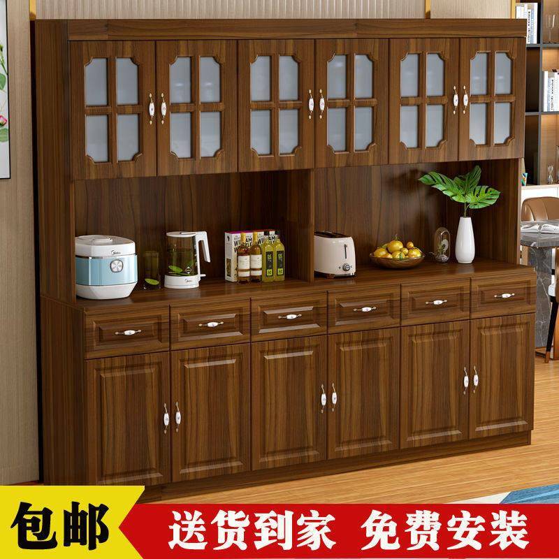 现简约实木餐边柜一体靠墙柜酒柜白色储物柜客厅餐边柜茶水柜