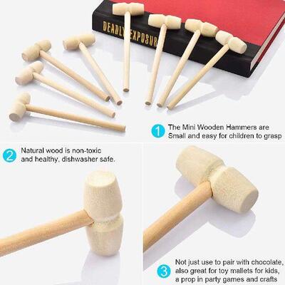 A56X 20Pcs Wood Hammers, Wooden Hammer For Chocolate,