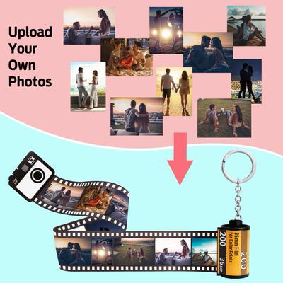 10pcs Photos Film Roll keychain Couple Gifts DIY Photo Text