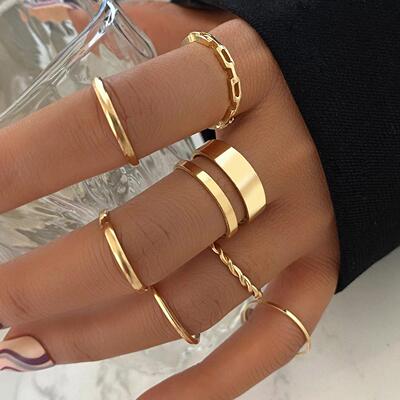 Ring set 7 pieces金属关节戒指ins风戒指组合套装7件套rings