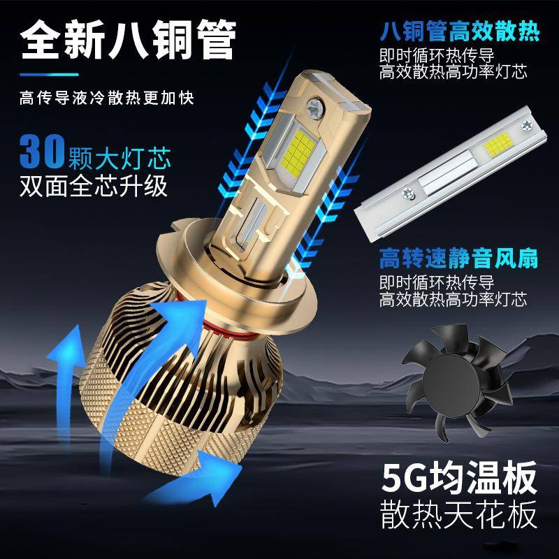 超亮铜管车大灯W大功率可调节功率hd灯泡汽h防V250l水e车灯