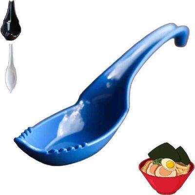 with Fork Noodle Soup Spoon Long Handle 2 In1 Ramen Spoon