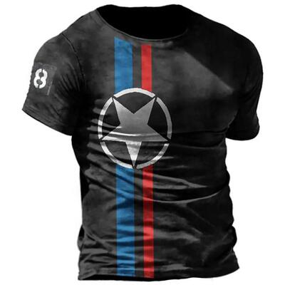Vintage T Shirts For Men 3D Print American Top Short Sleeve